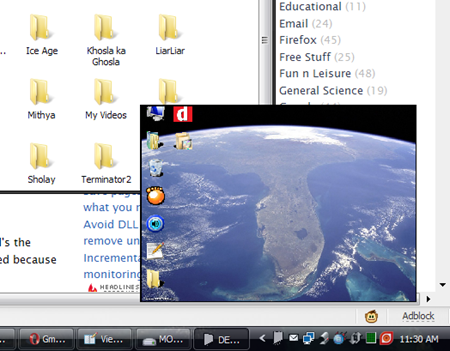 View your desktop without minimizing opened windows with DESKonTOP